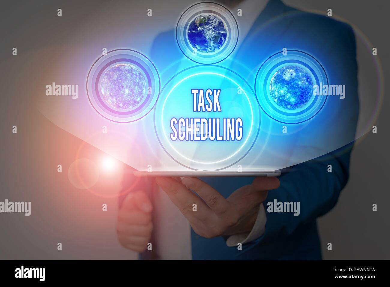 Handwriting Text Writing Task Scheduling Conceptual Photo The Assignment Of Start And End Times