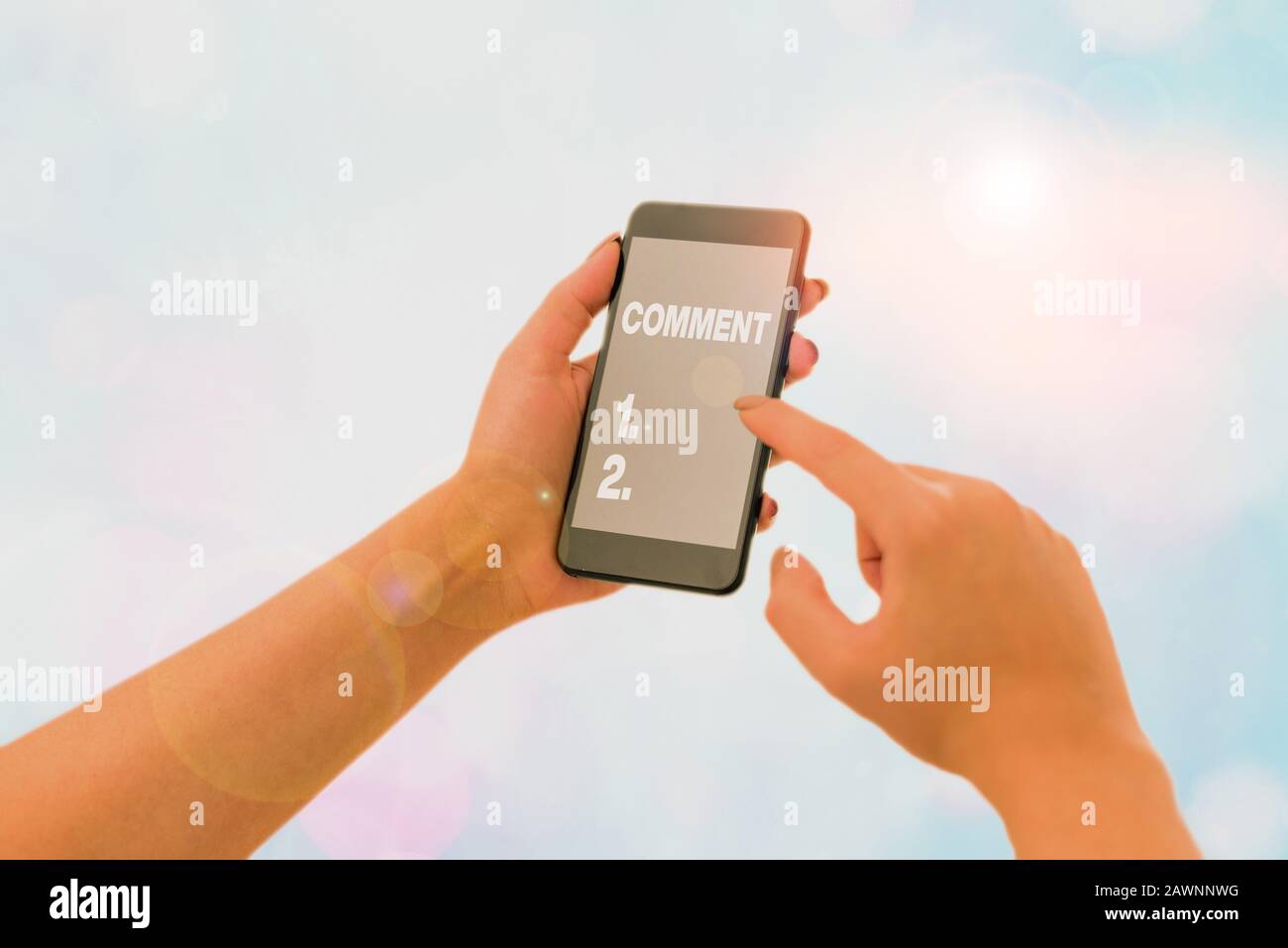 Conceptual hand writing showing Comment. Concept meaning Verbal Written ...