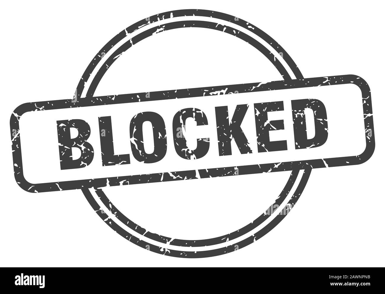 blocked stamp. blocked round vintage grunge sign. blocked Stock Vector ...