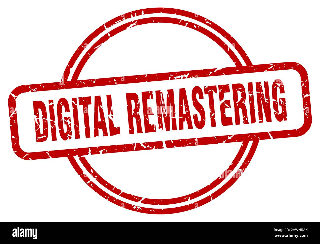 digital remastering stamp. digital remastering round vintage grunge ...