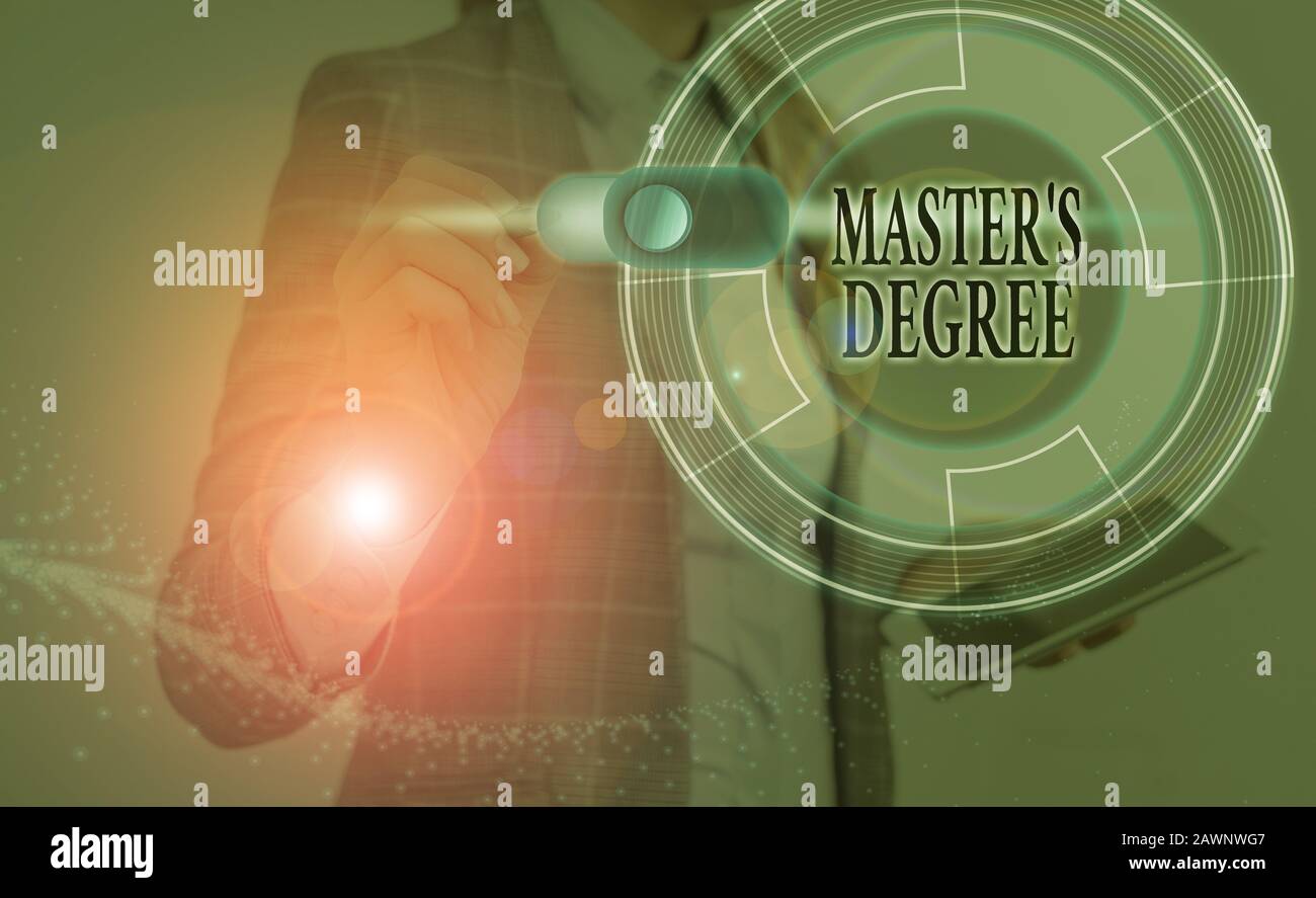 Text sign showing Master S Degree. Business photo text degree that is ...