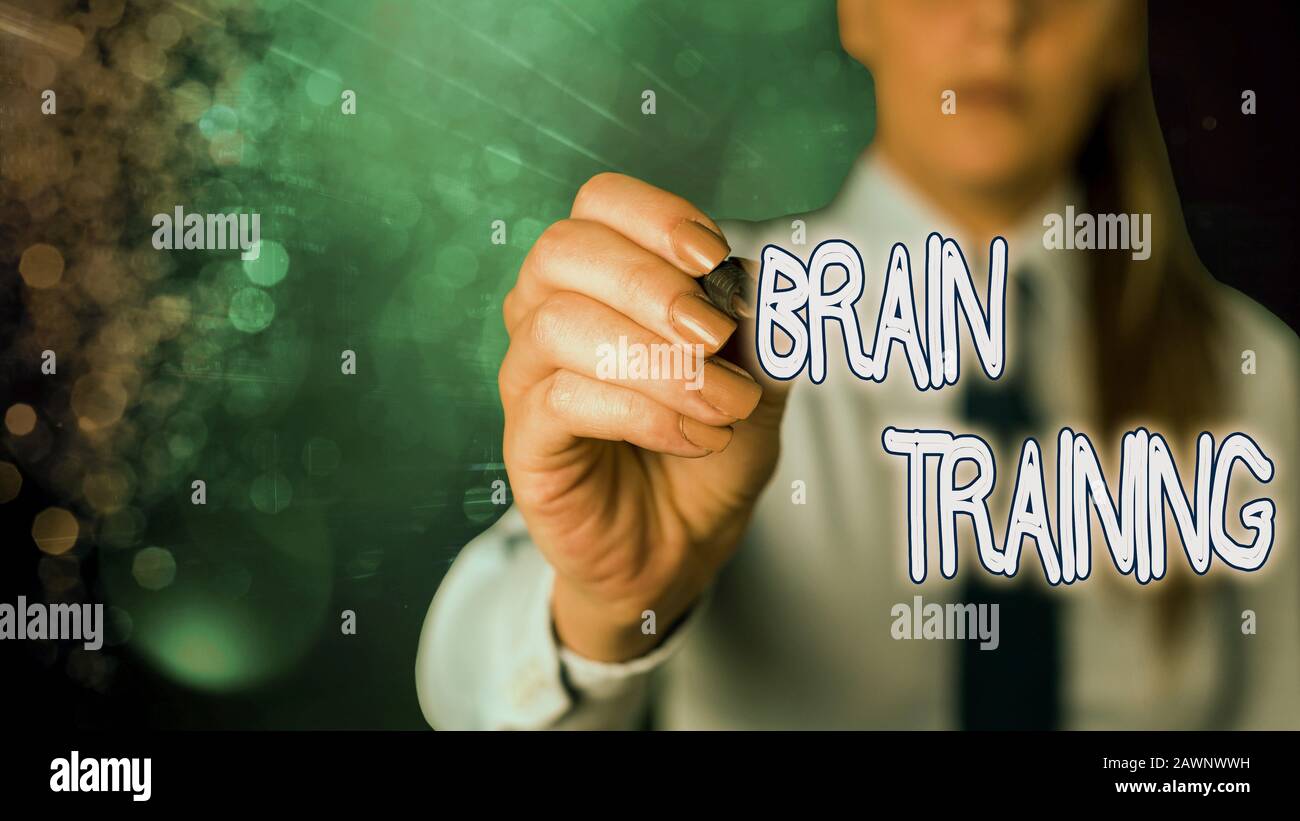 Conceptual hand writing showing Brain Training. Concept meaning mental ...