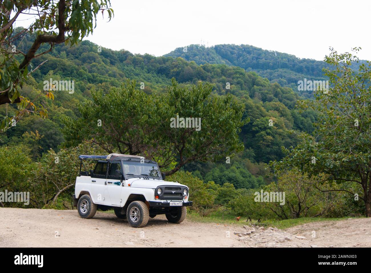 Russian jeep is a four-wheel-drive car with very good passability ...