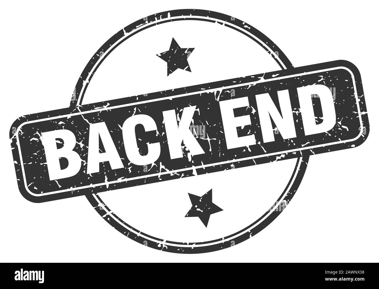 back end stamp. back end round vintage grunge sign. back end Stock ...