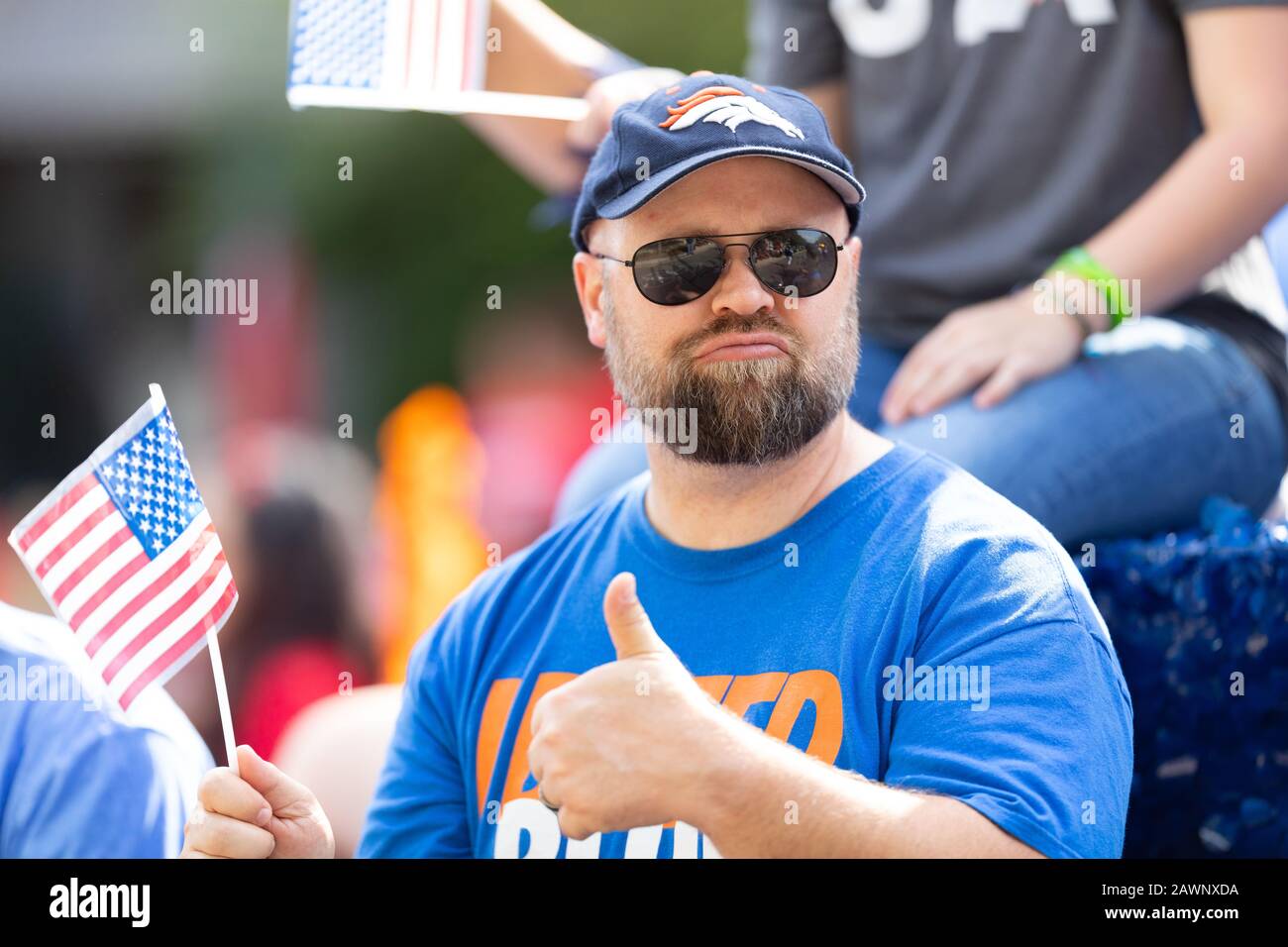 Arlington, Texas, USA - July 4, 2019: Arlington 4th of July Parade, Man ...