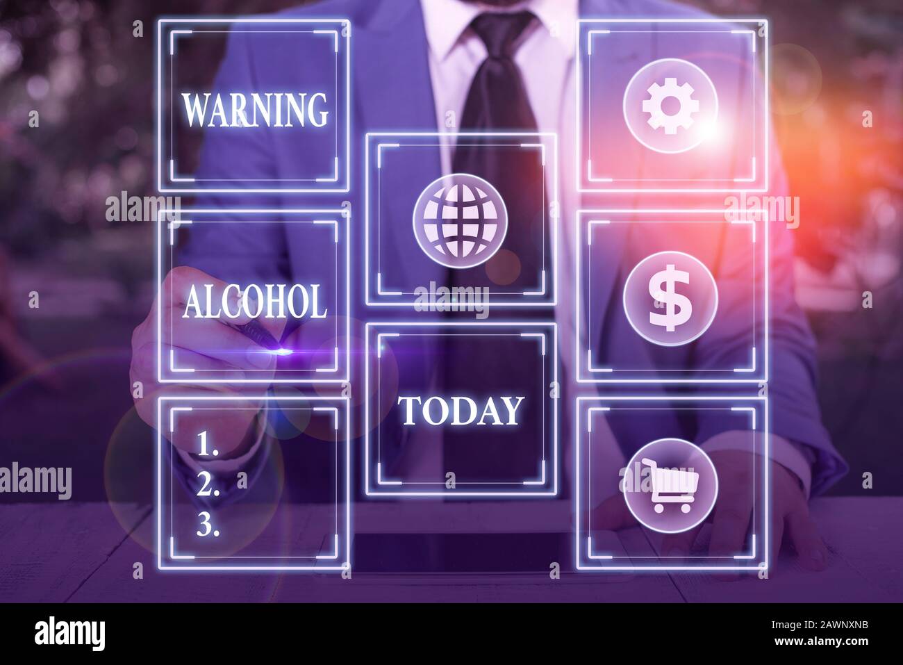 Handwriting text Warning Alcohol. Conceptual photo messages appear on ...