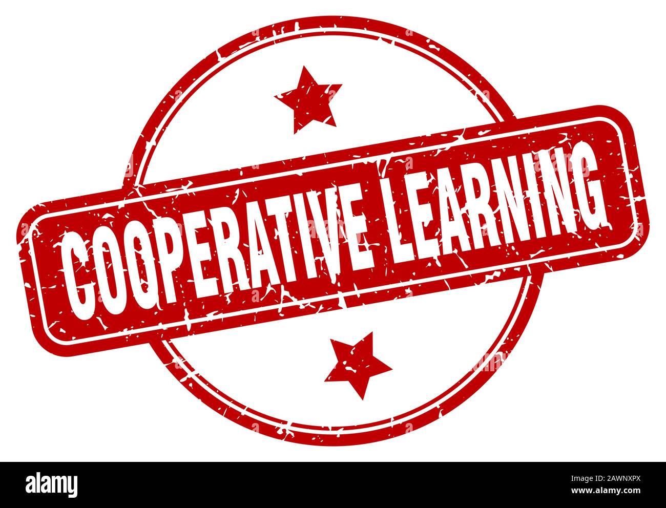 cooperative learning stamp. cooperative learning round vintage grunge ...