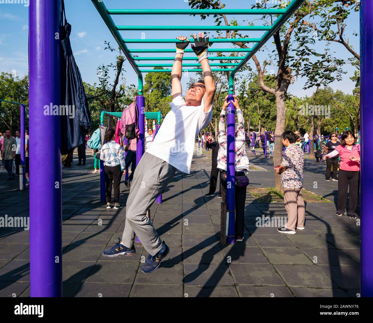 Exercise china park senior equipment hi-res stock photography and ...