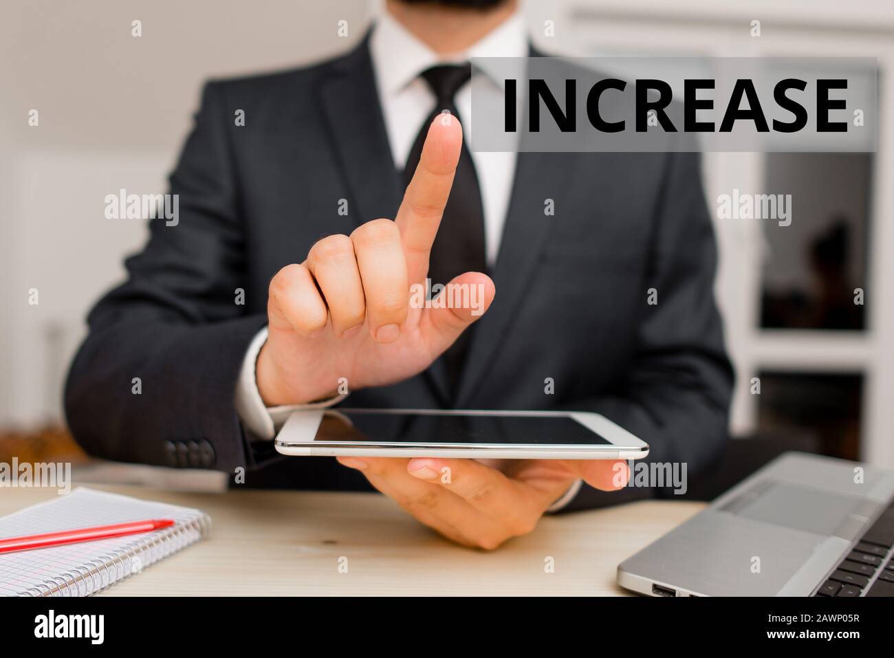 Text sign showing Increase. Business photo showcasing become ...