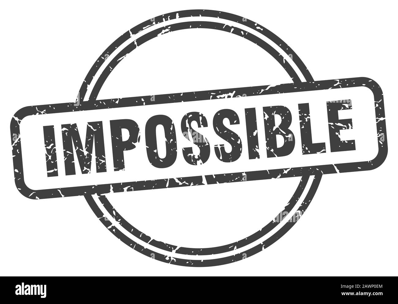 impossible stamp. impossible round vintage grunge sign. impossible ...