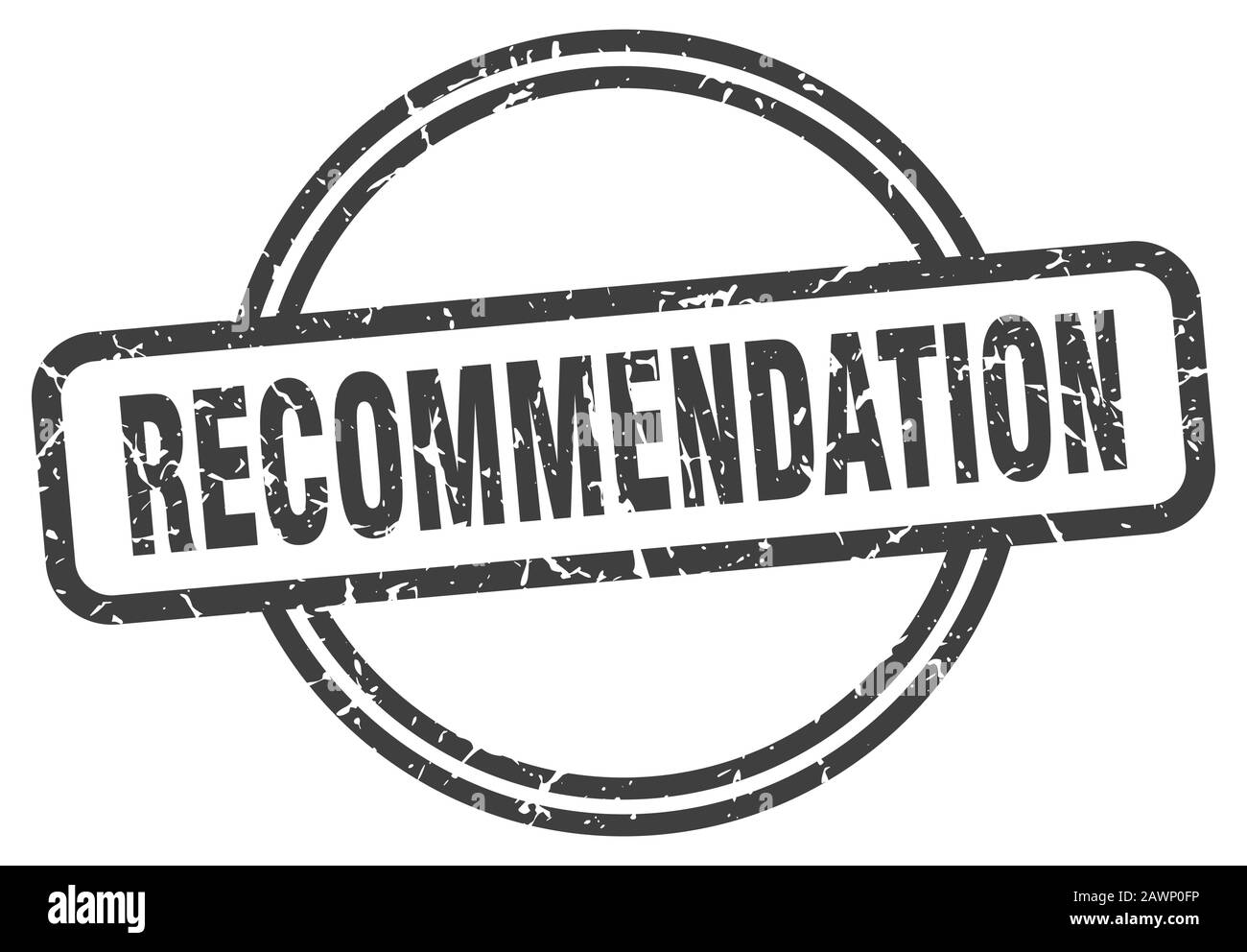 recommendation stamp. recommendation round vintage grunge sign ...
