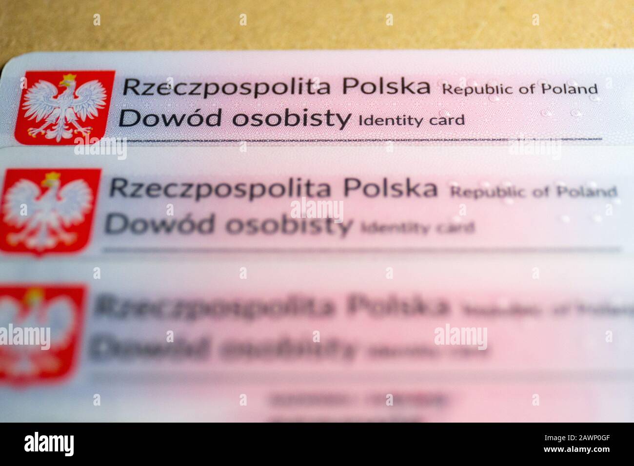 Poland. 25th Jan, 2020. In this photo illustration Polish ID cards are ...