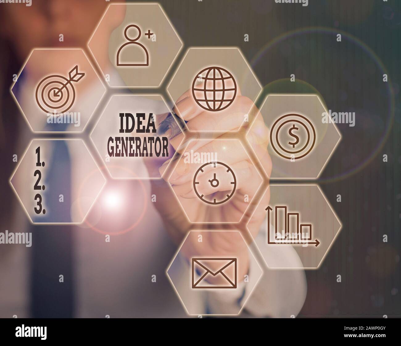 Writing note showing Idea Generator. Business concept for process of ...