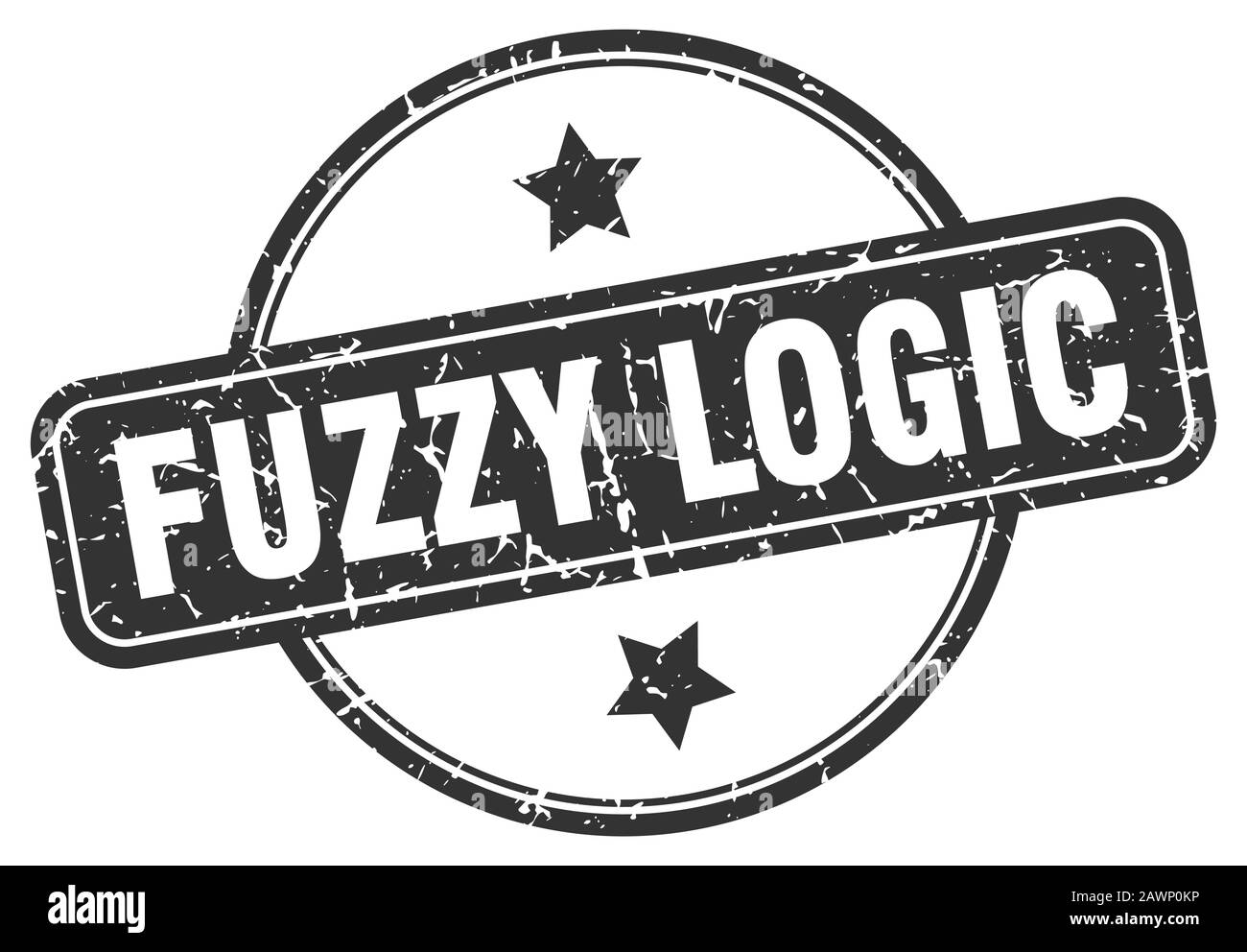 fuzzy logic stamp. fuzzy logic round vintage grunge sign. fuzzy logic ...