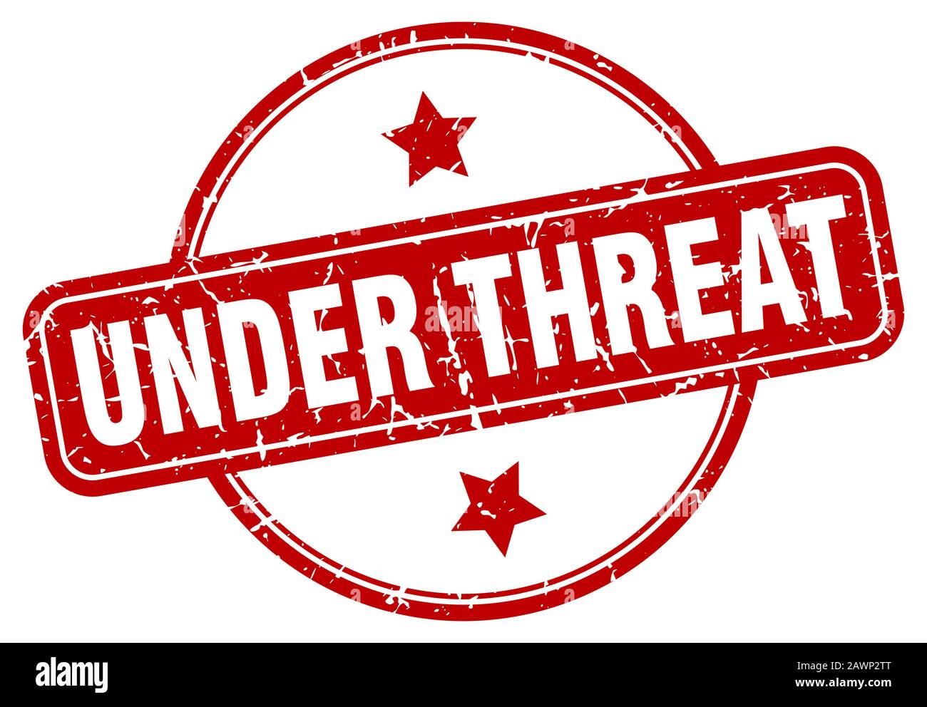 under threat stamp. under threat round vintage grunge sign. under ...