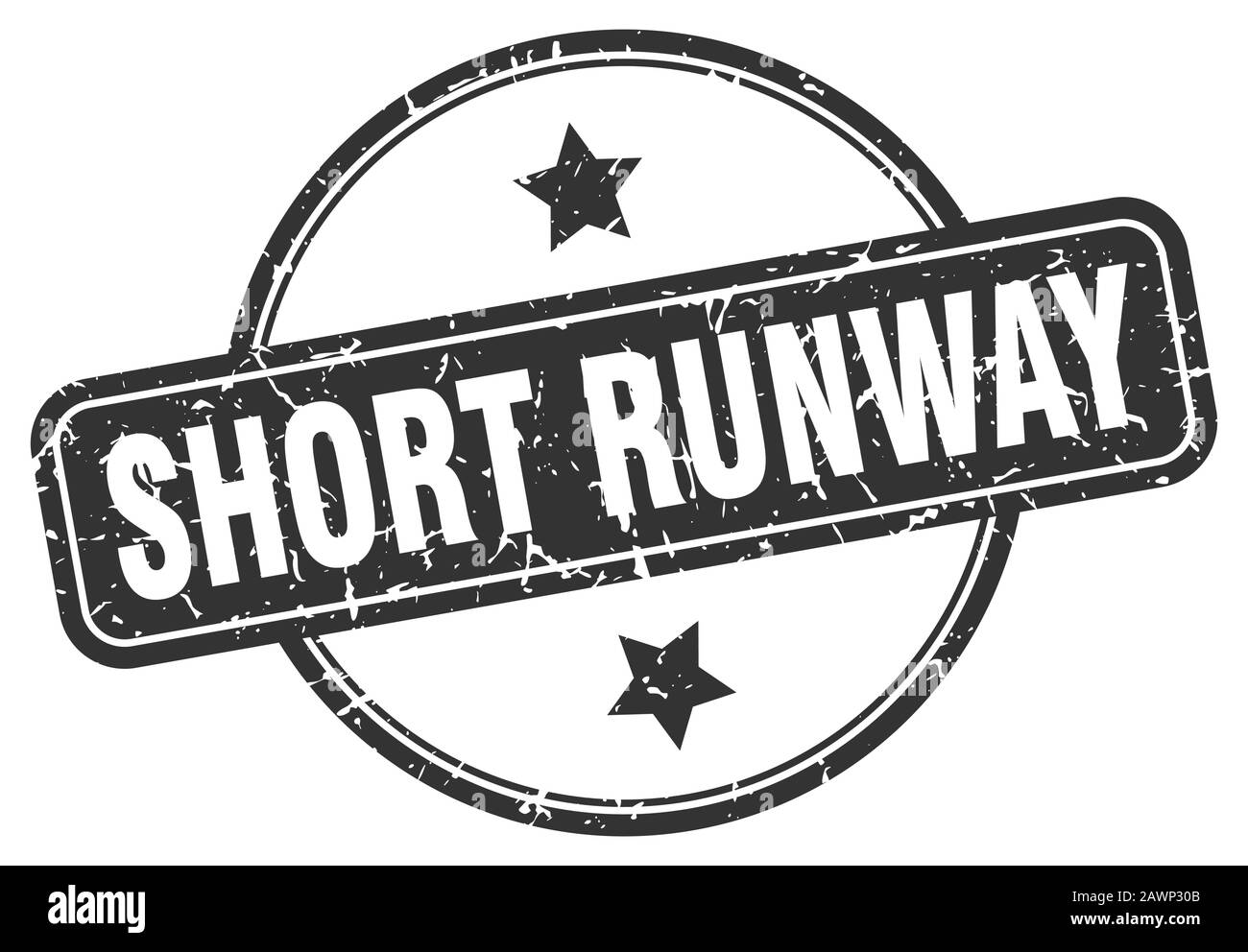 short runway stamp. short runway round vintage grunge sign. short runway Stock Vector Image ...
