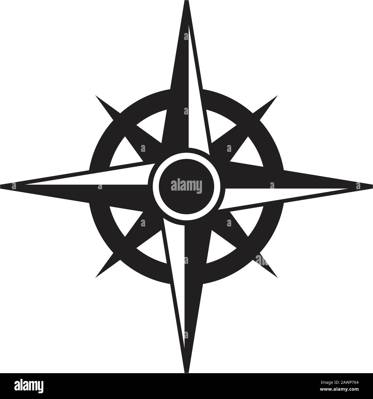 black compass icon. Stock Vector illustration isolated on white ...