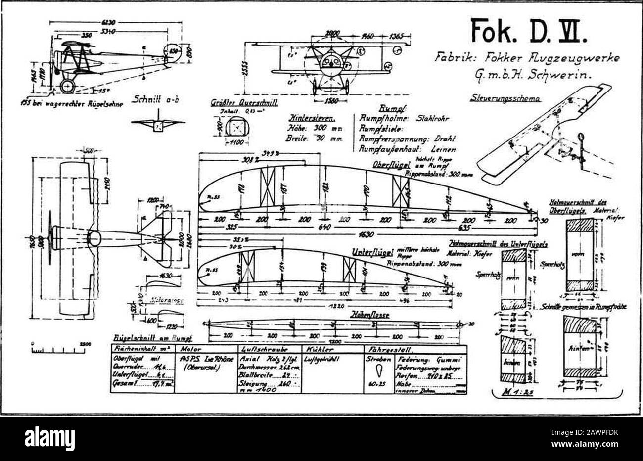 Fokker D.VI dwg Stock Photo - Alamy