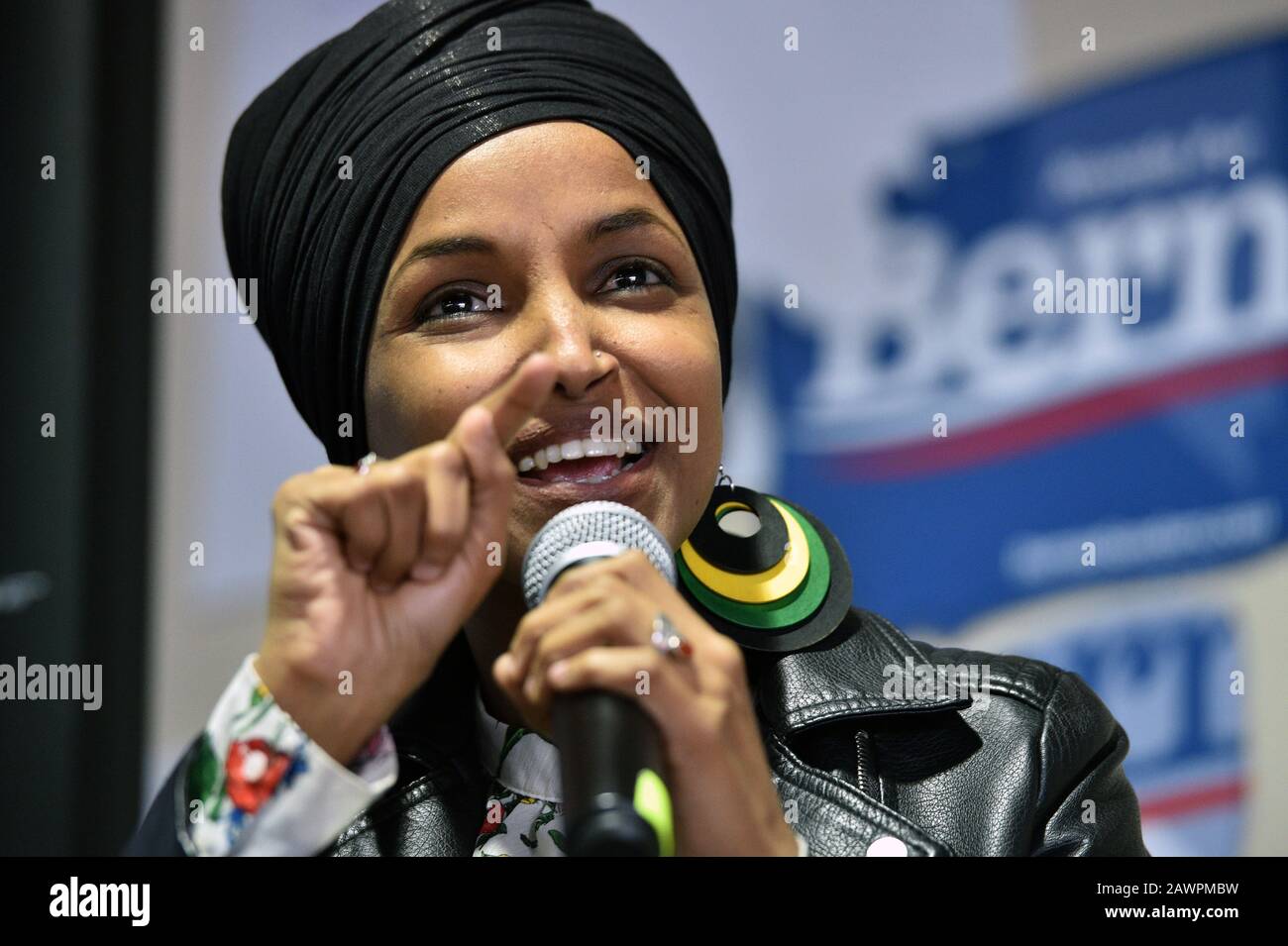 Las Vegas, Nevada, USA. 9th Feb, 2020. Rep. Ilhan Omar, D-Minn., speaks ...