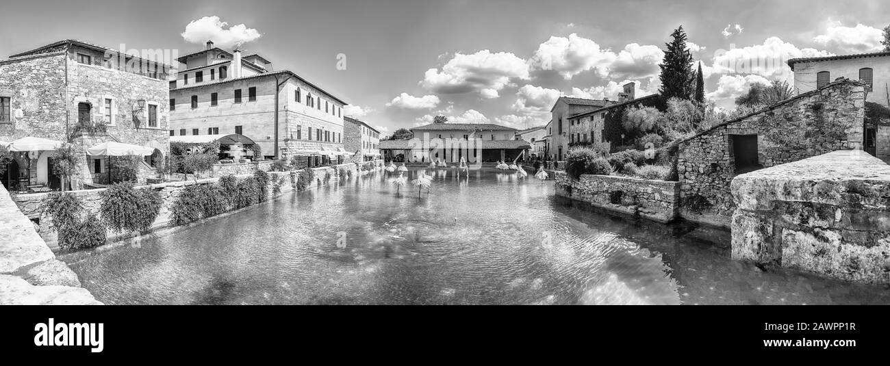 Panoramic view of the iconic medieval thermal baths, major landmark and ...