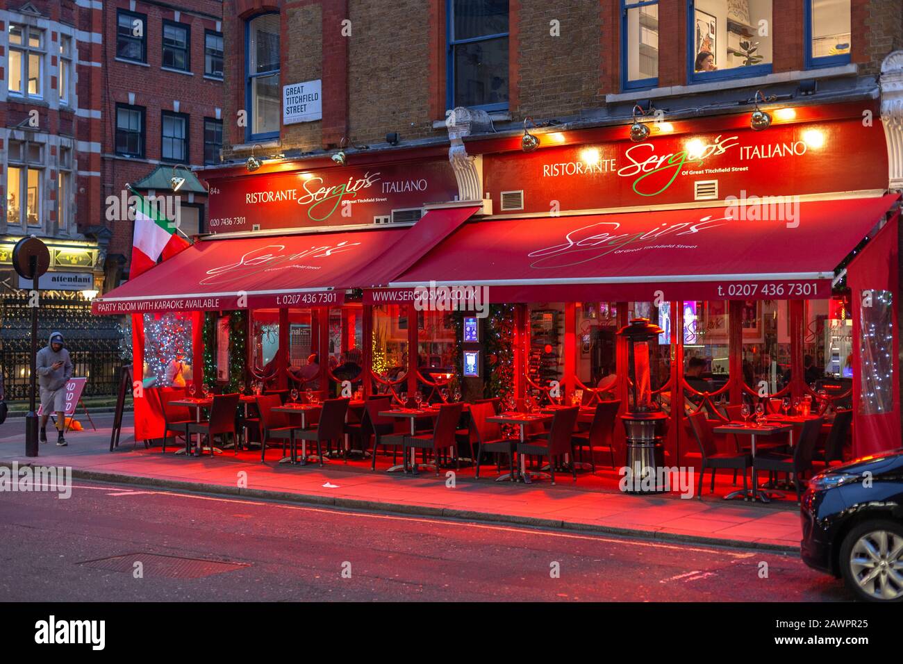 Italian restaurant Ristorante Sergio's, 84A Great Titchfield St ...