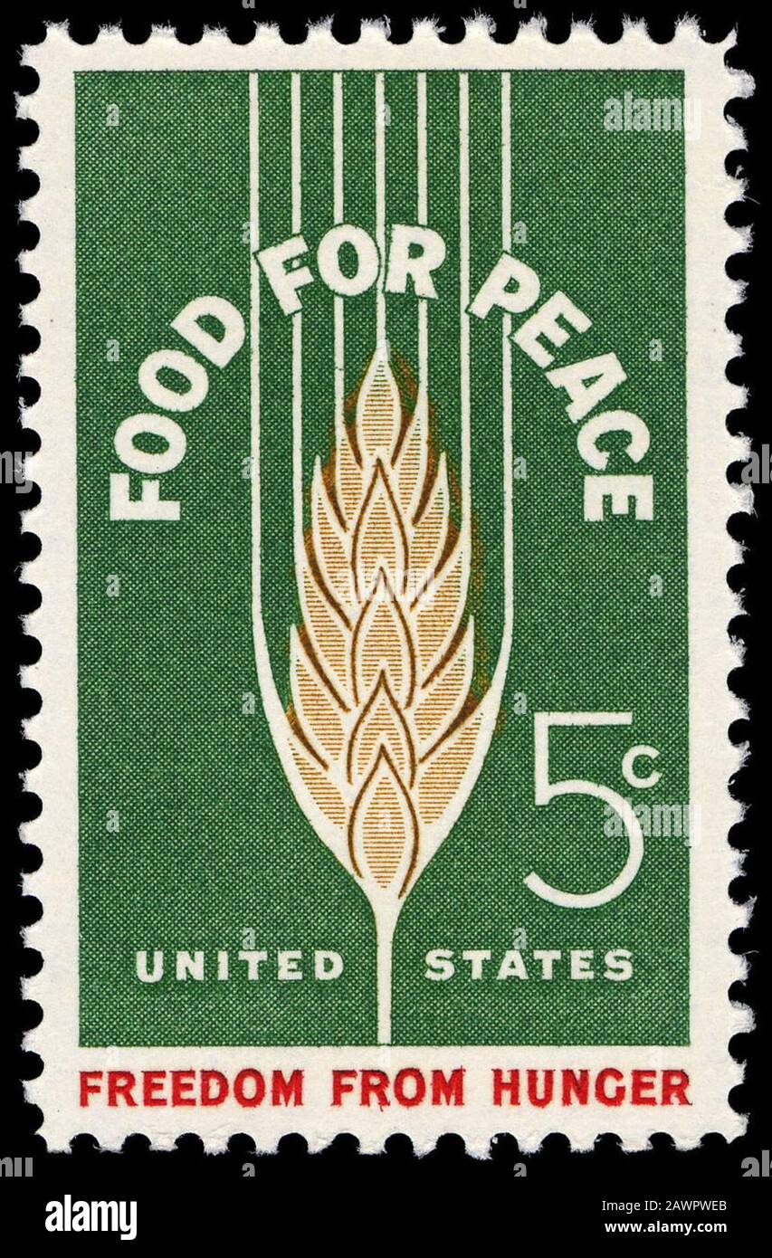 Food for Peace 5c 1963 issue U.S. stamp Stock Photo - Alamy