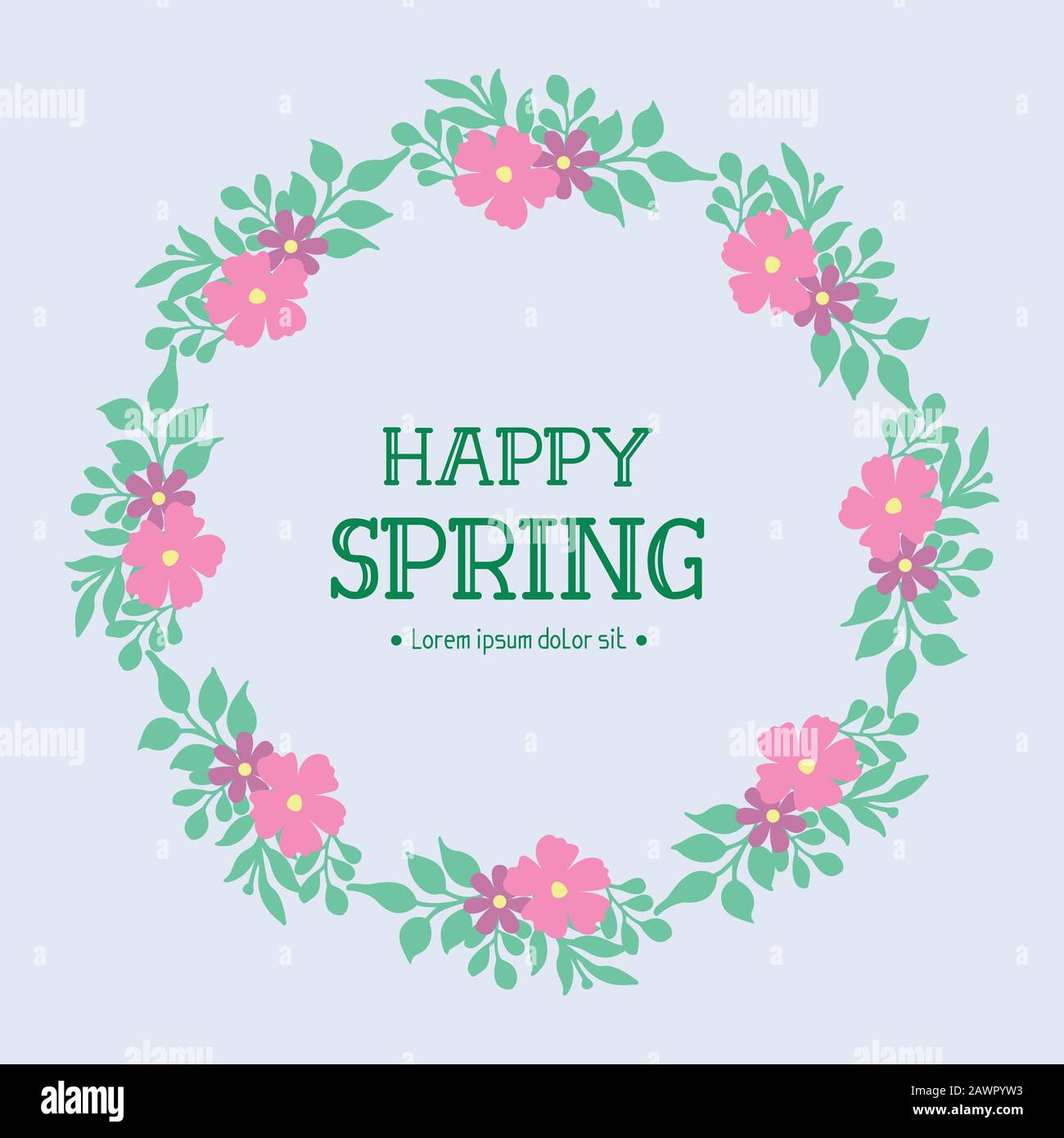 Beautiful wreath frame, for happy spring poster decoration. Vector ...