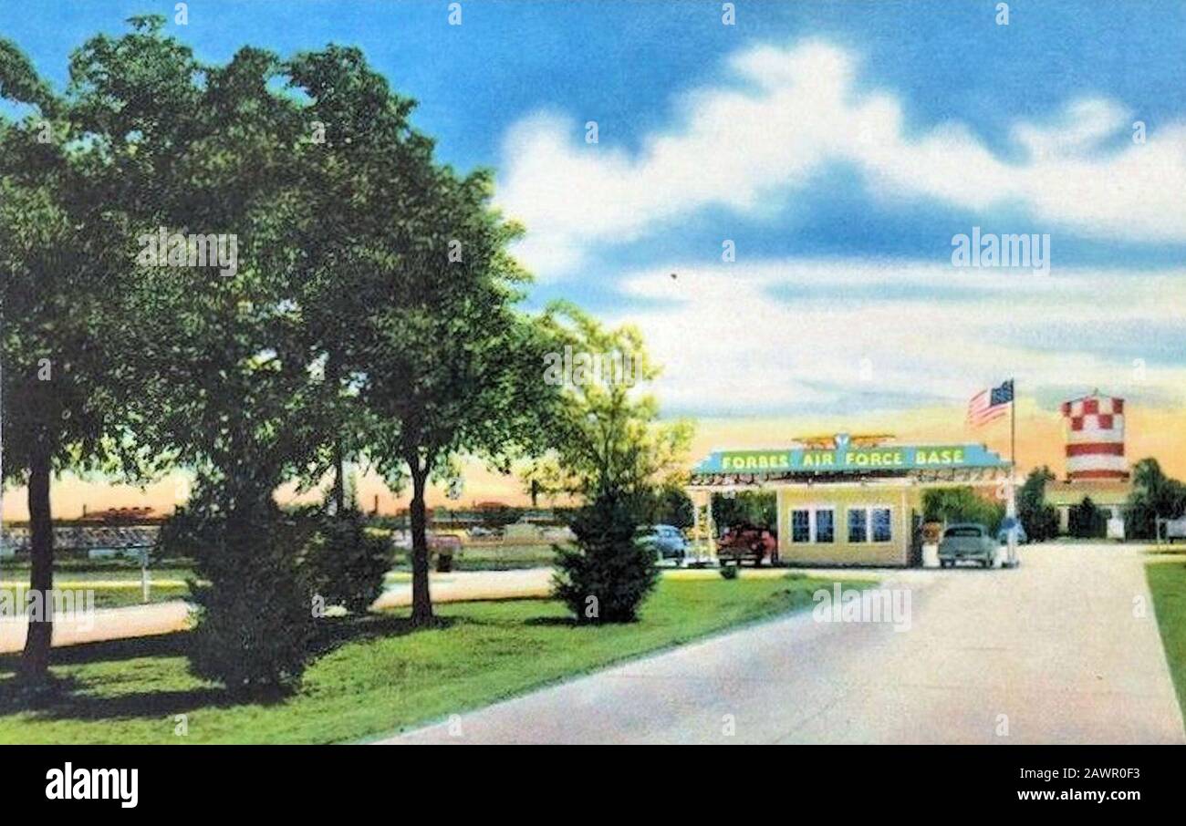 Forbes Air Force Base - Main Gate Postcard Stock Photo - Alamy