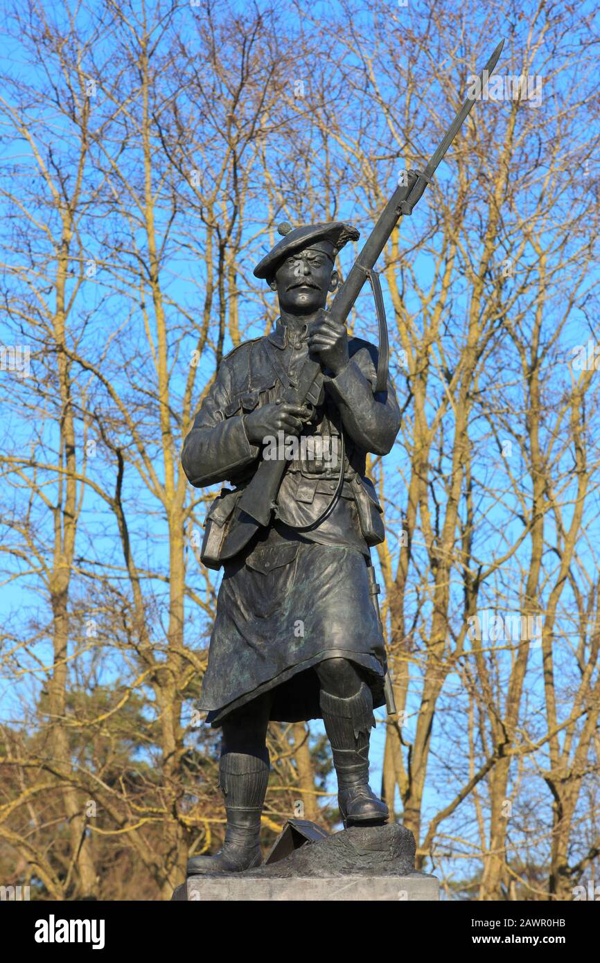 Close-up of a statue of a World War I Black Watch sergeant designed by ...