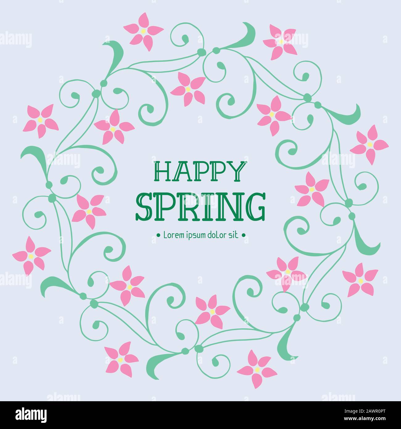 Unique Pattern of leaf and floral frame, for happy spring poster design ...