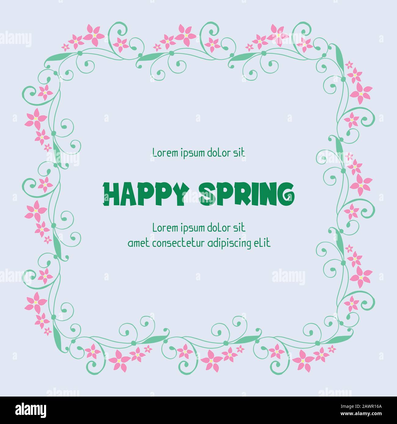Unique Pattern of leaf and floral frame, for happy spring poster design ...
