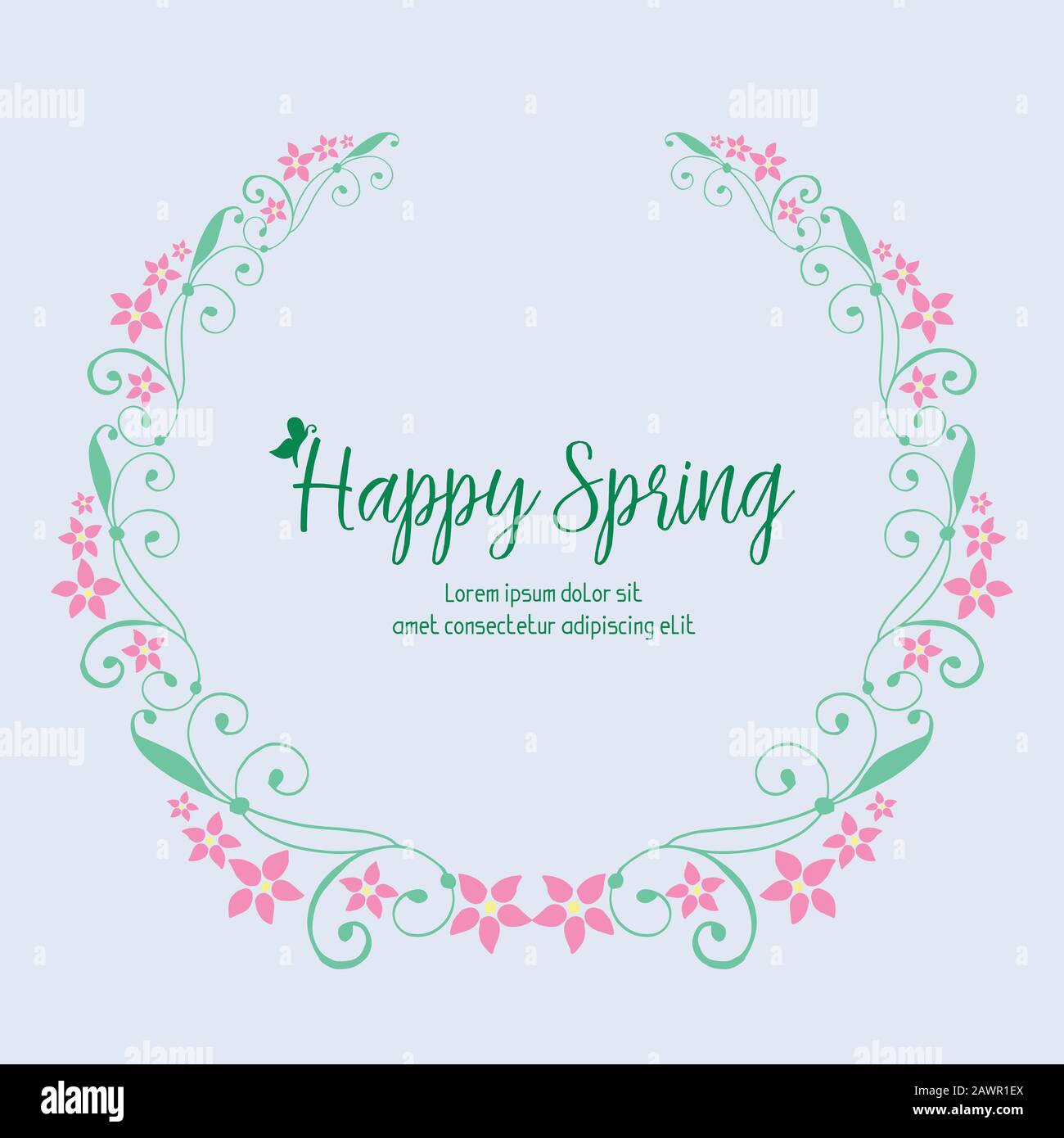 Unique Pattern of leaf and floral frame, for happy spring poster design ...