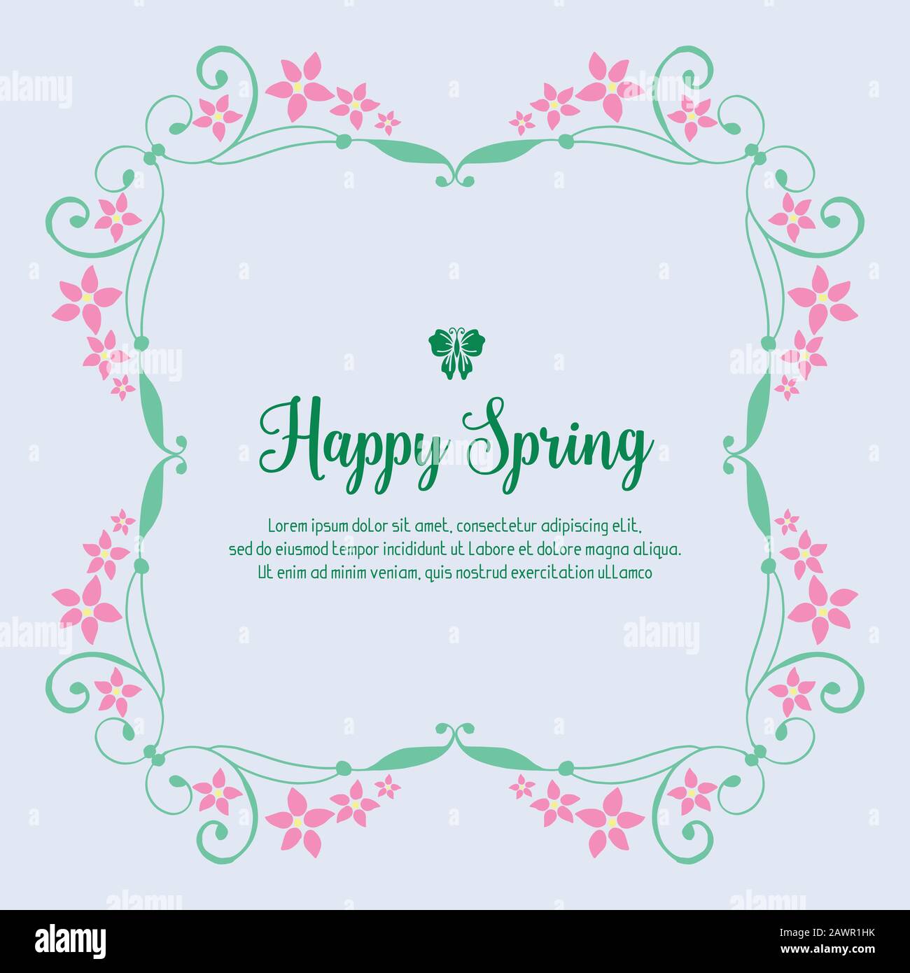 Unique Pattern of leaf and floral frame, for happy spring poster design ...