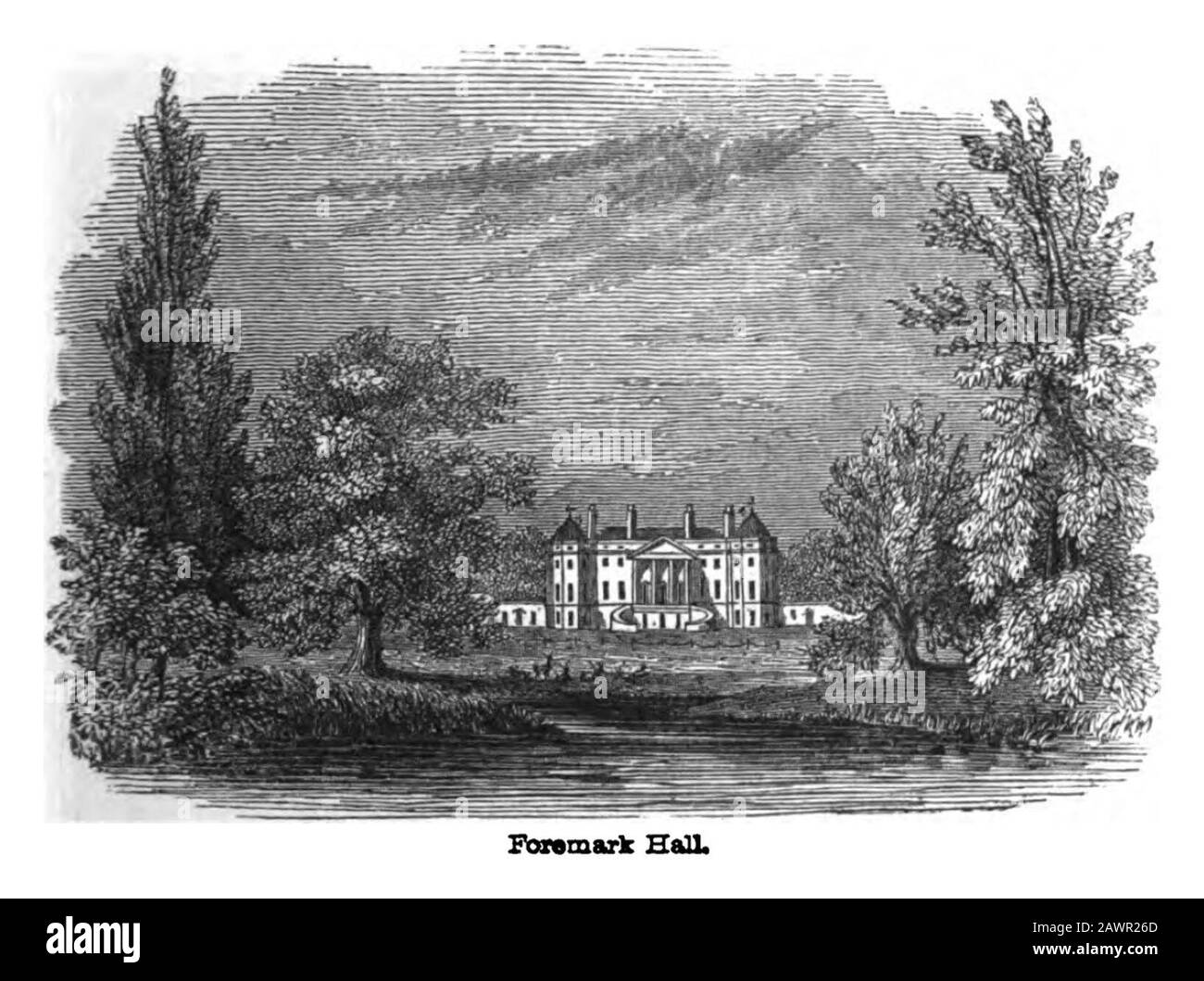 Foremark Hall in 1840 Stock Photo - Alamy