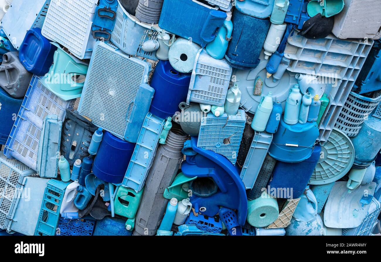 Beautiful shot of different kinds of blue plastic objects Stock Photo ...
