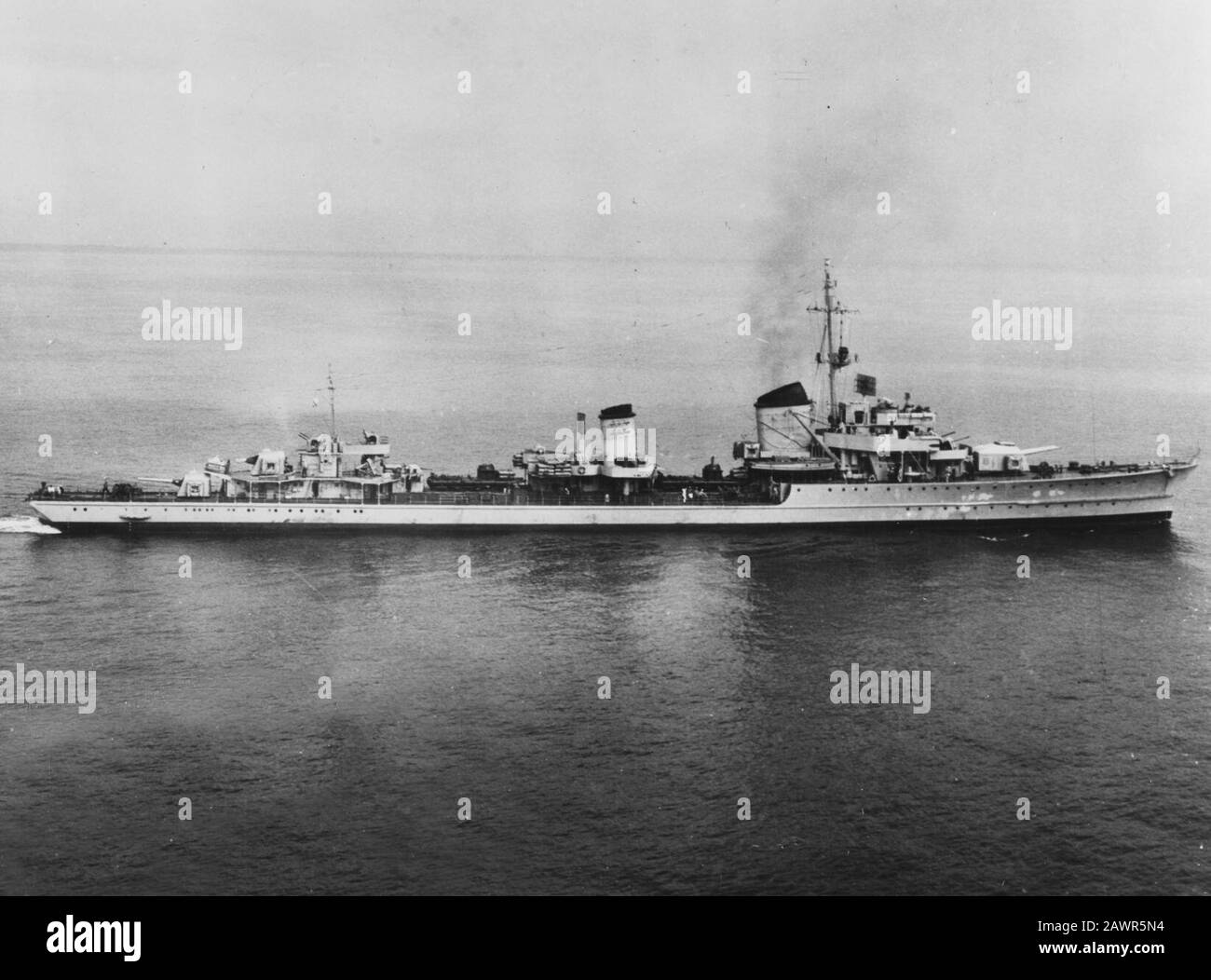 Former German destroyer Z39 underway off Boston on 12 September 1945 ...