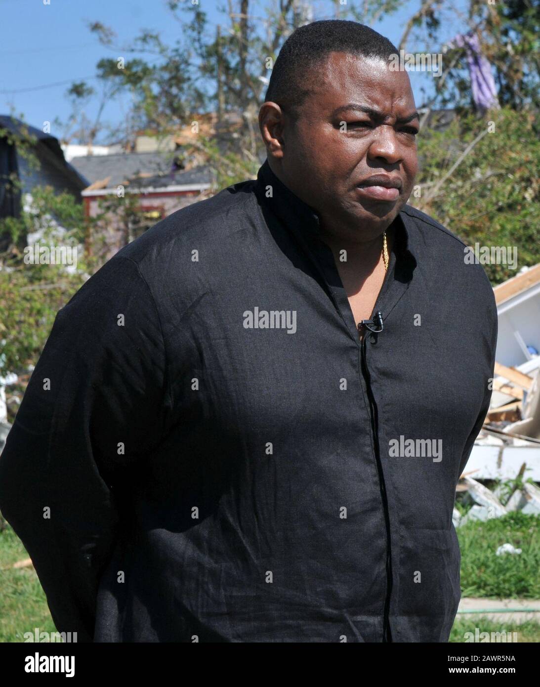 Former NFL Player Gary Burley makes a PSA for FEMA (cropped Stock Photo ...