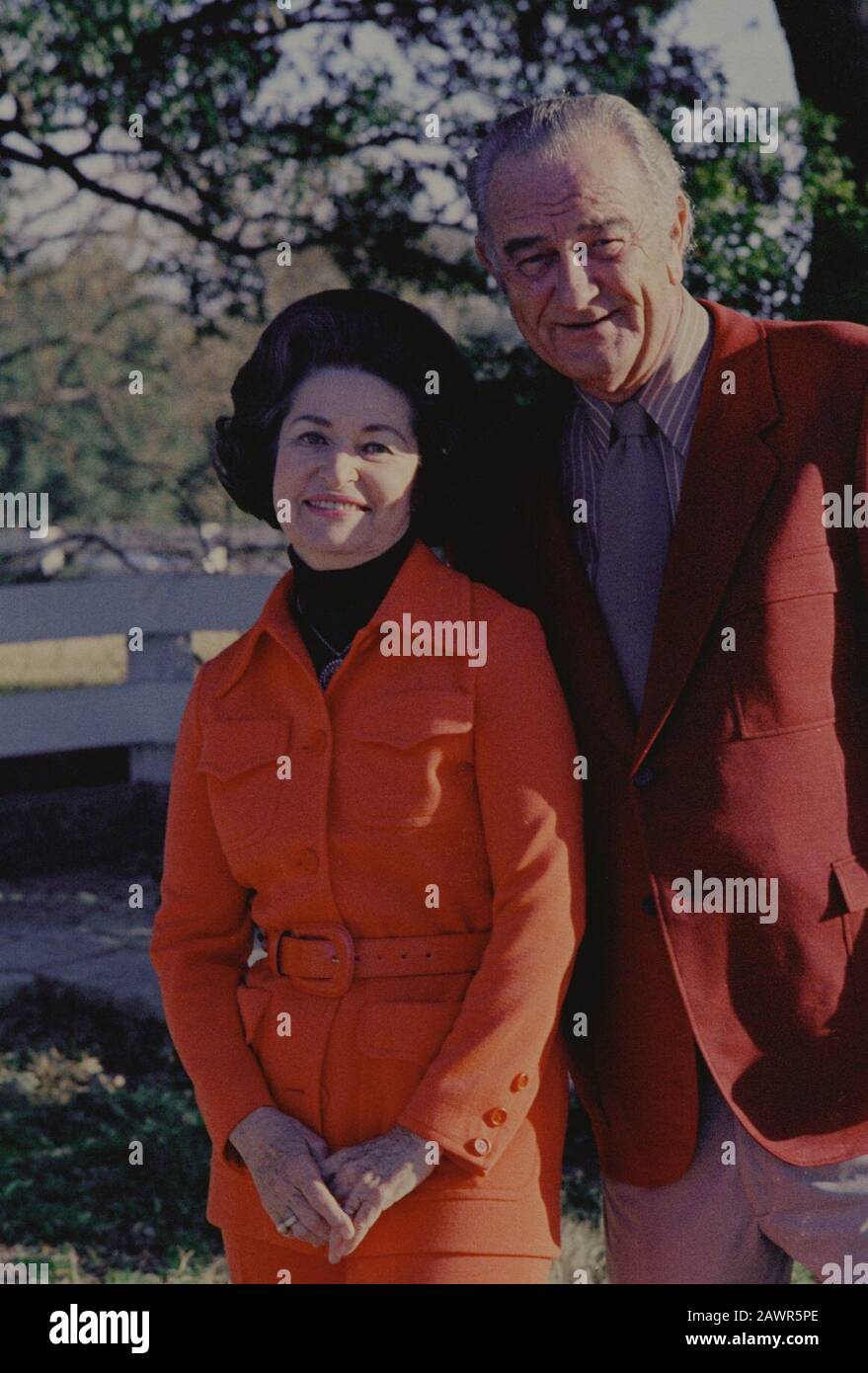 Former President Lyndon B. Johnson with former First Lady Lady Bird ...