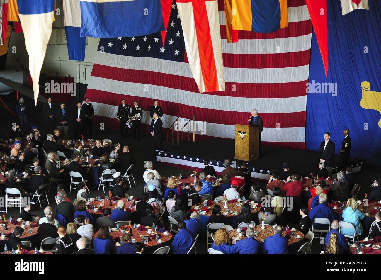 Former President Jimmy Carter speaks aboard USS Carl Vinson ...