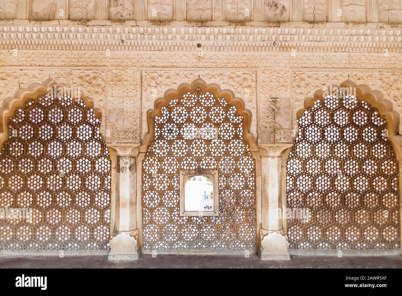 Interior of Palace at Amber Fort, also Amer Fort, suburb of Jaipur ...