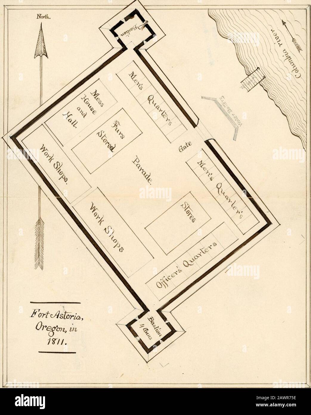 Fort Astoria plan Stock Photo - Alamy