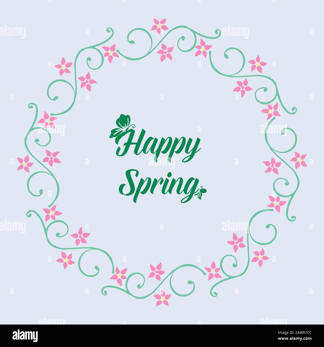 Beautiful frame with elegant leaf and flower decoration, for happy ...