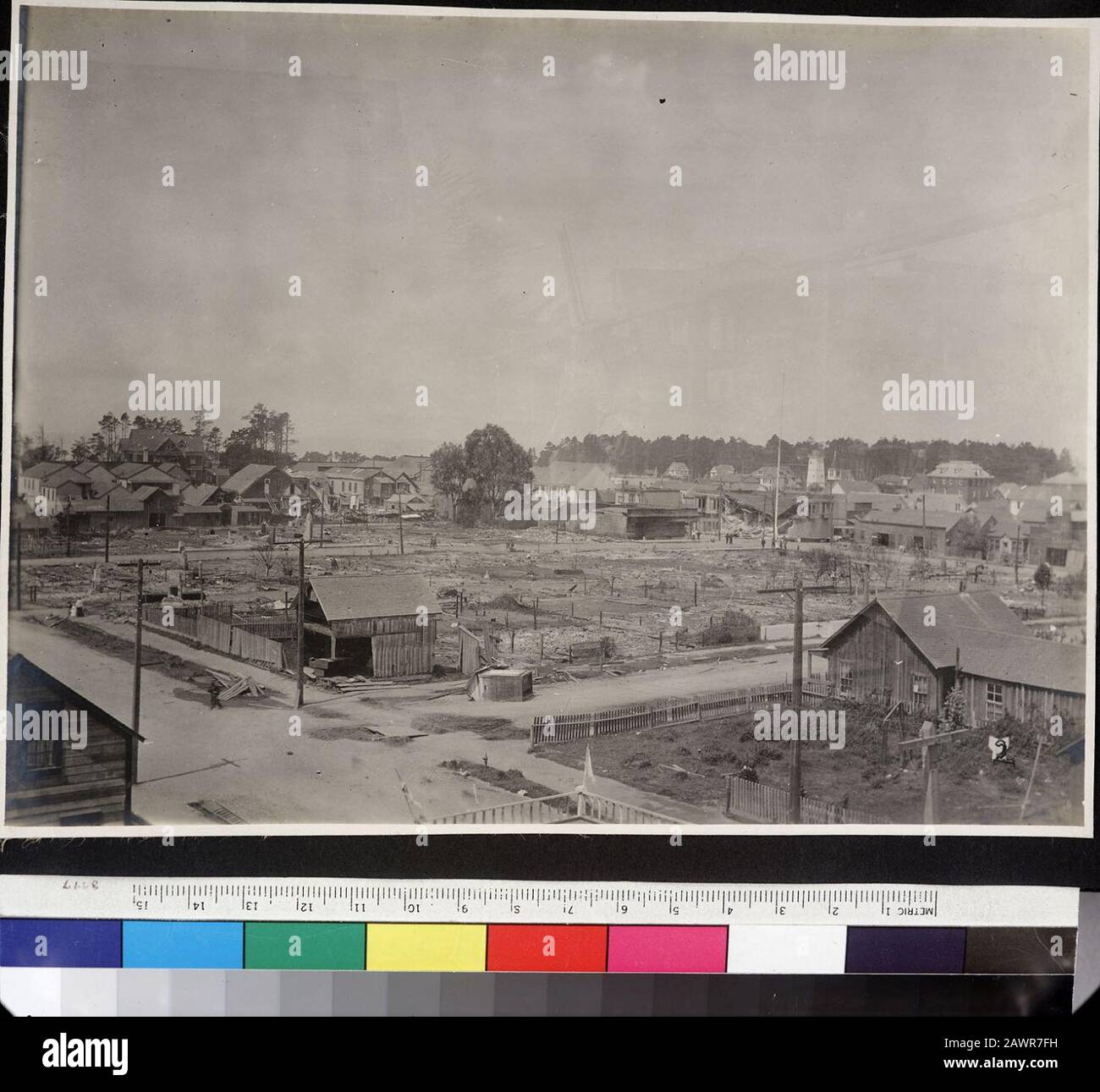 Fort Bragg. Cityscape showing earthquake and fire damage Stock Photo ...