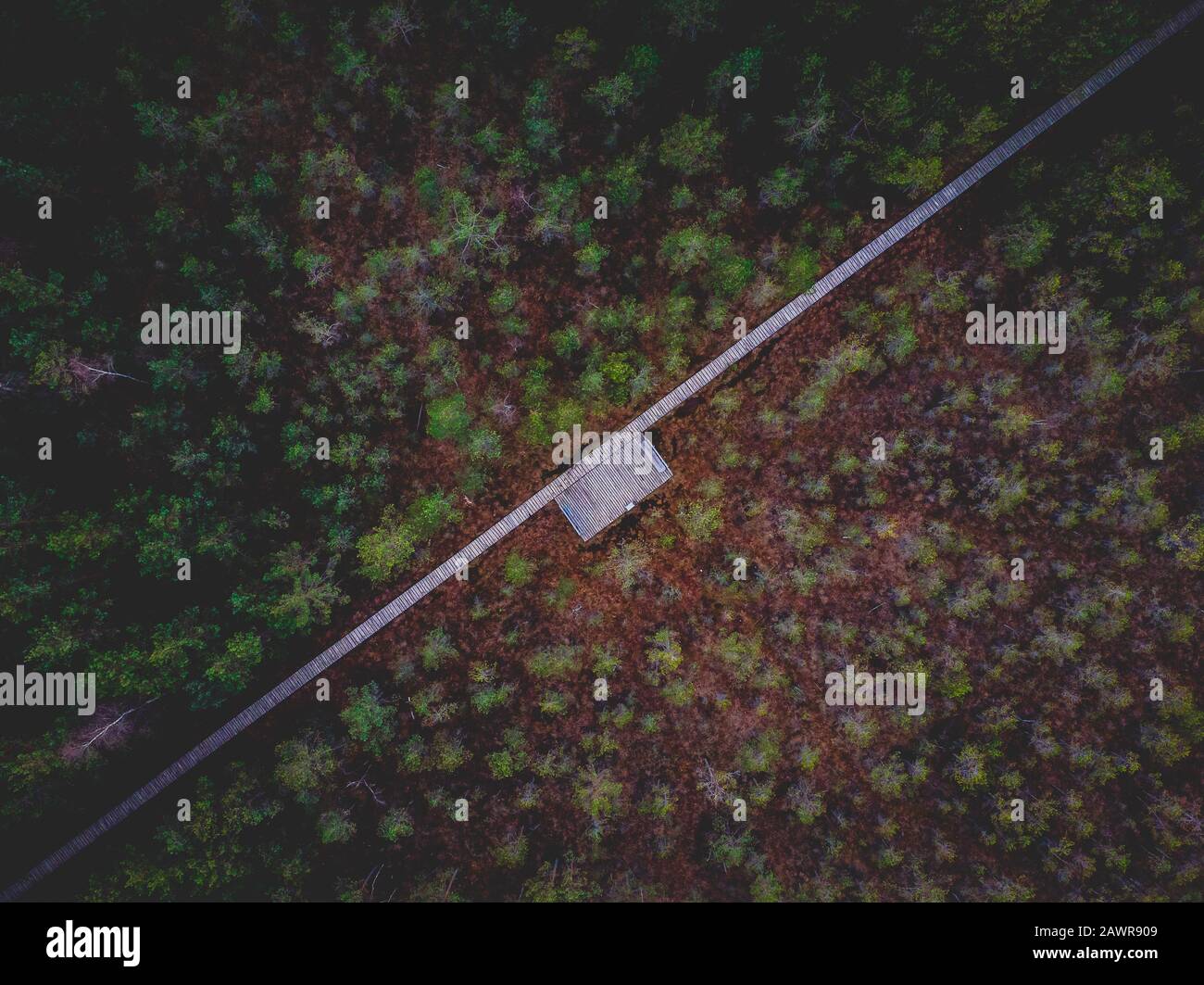 Drone shot wooden route hi-res stock photography and images - Alamy