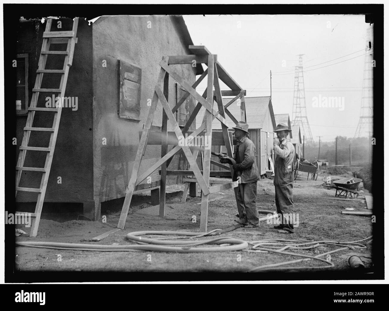FORT McHENRY. CEMENT GUN USED IN BUILDING CAMP Stock Photo - Alamy