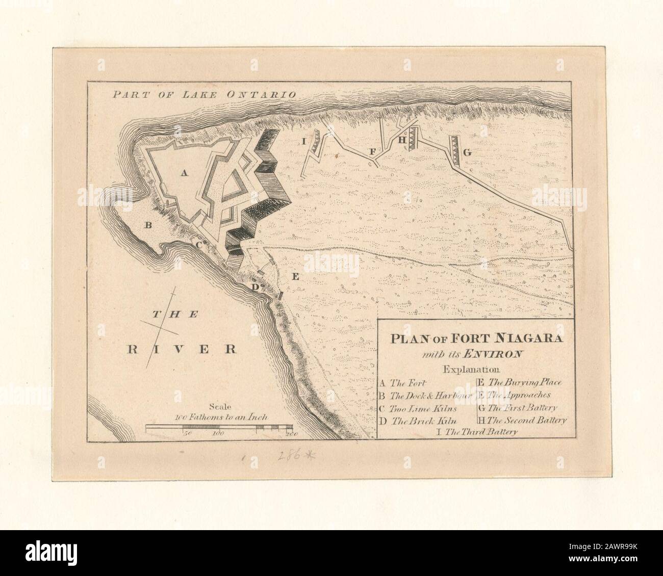 Fort Niagara, N.Y.- Plan of Fort Niagara with its environ Stock Photo ...