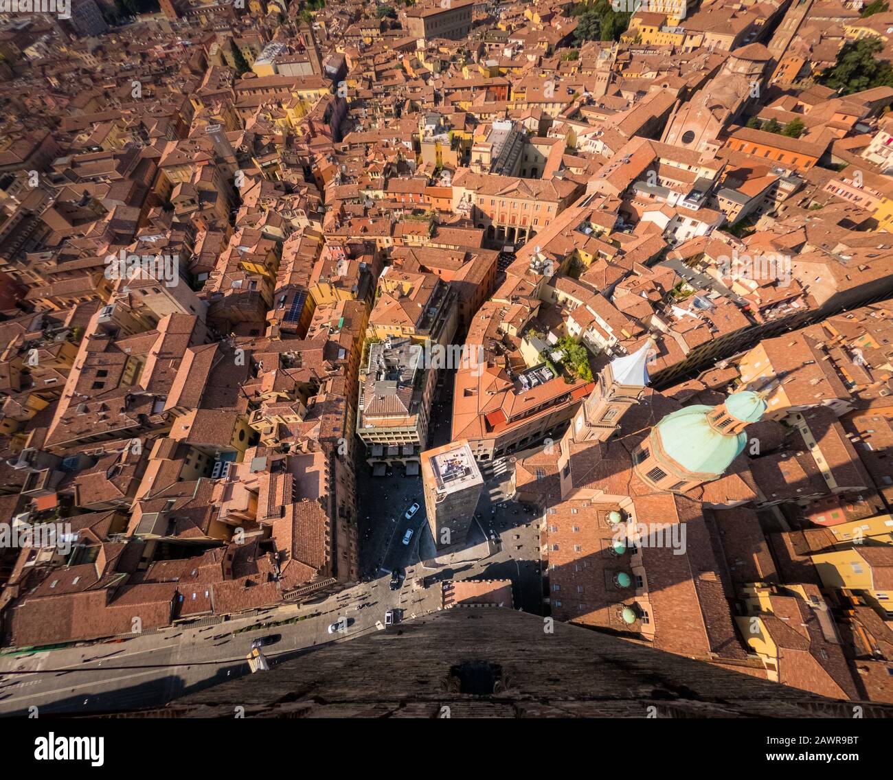From the top of Asinelli Tower better known as the Two Towers of ...