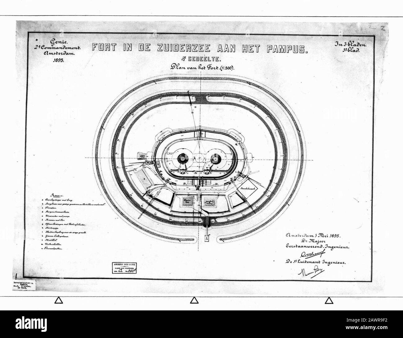 Fort Pampus plattegrond met renvooi Stock Photo - Alamy