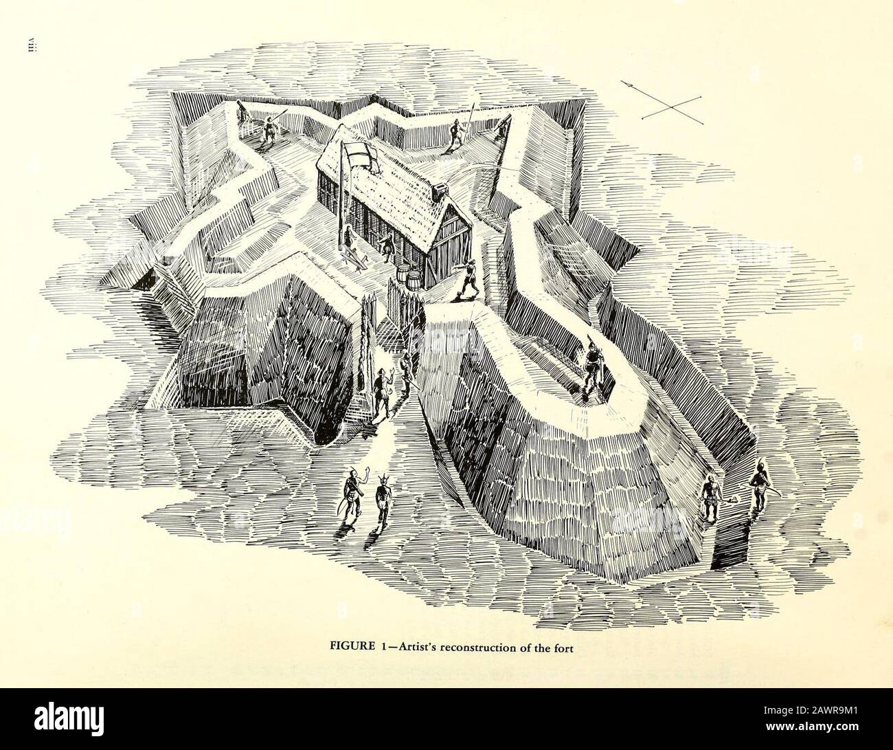 Fort Raleigh (artist's reconstruction Stock Photo - Alamy