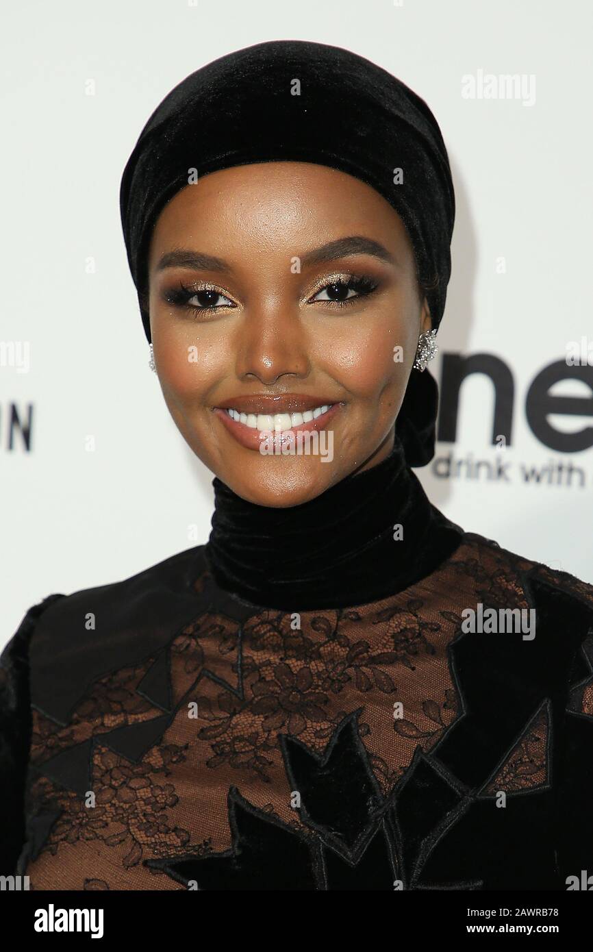 Halima Aden attends the 28th Annual Elton John AIDS Foundation Academy ...